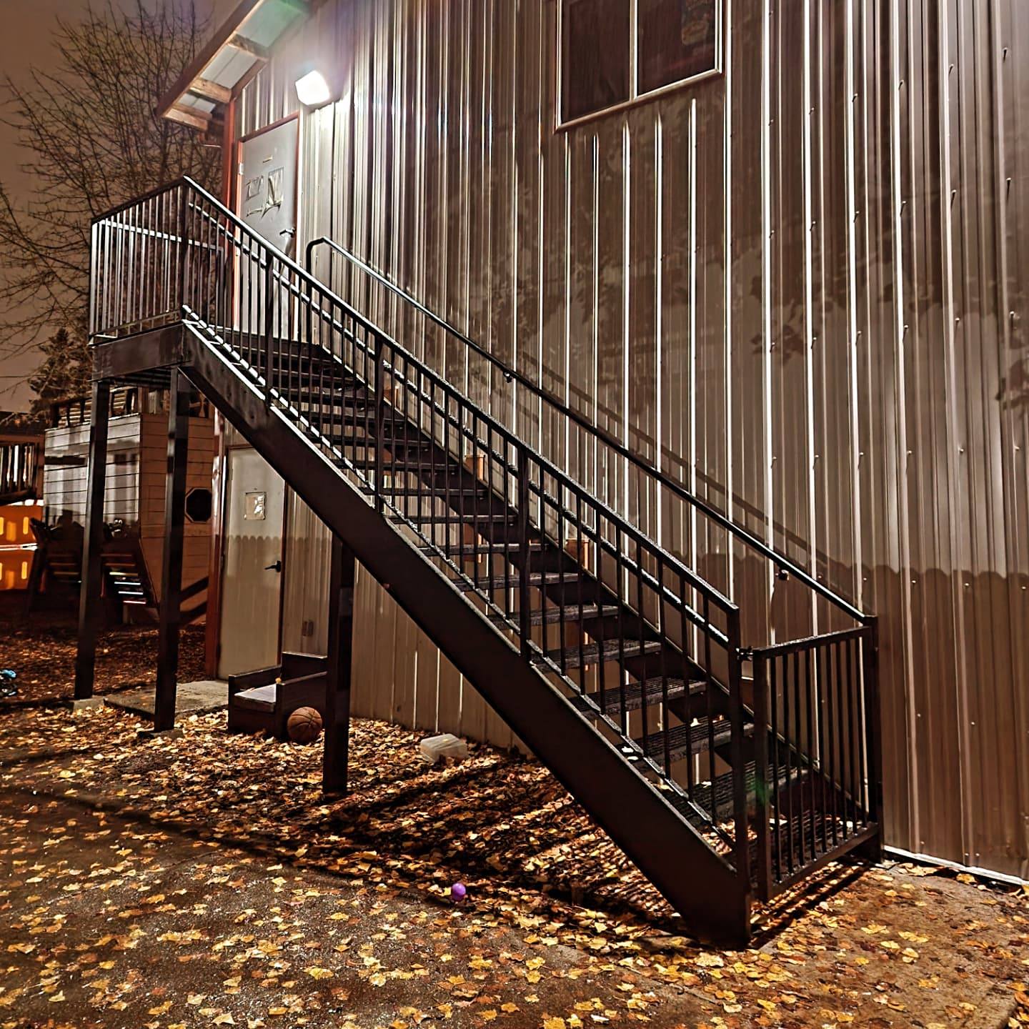 Exterior staircase with aluminum treads - Commercial Welding Jobs